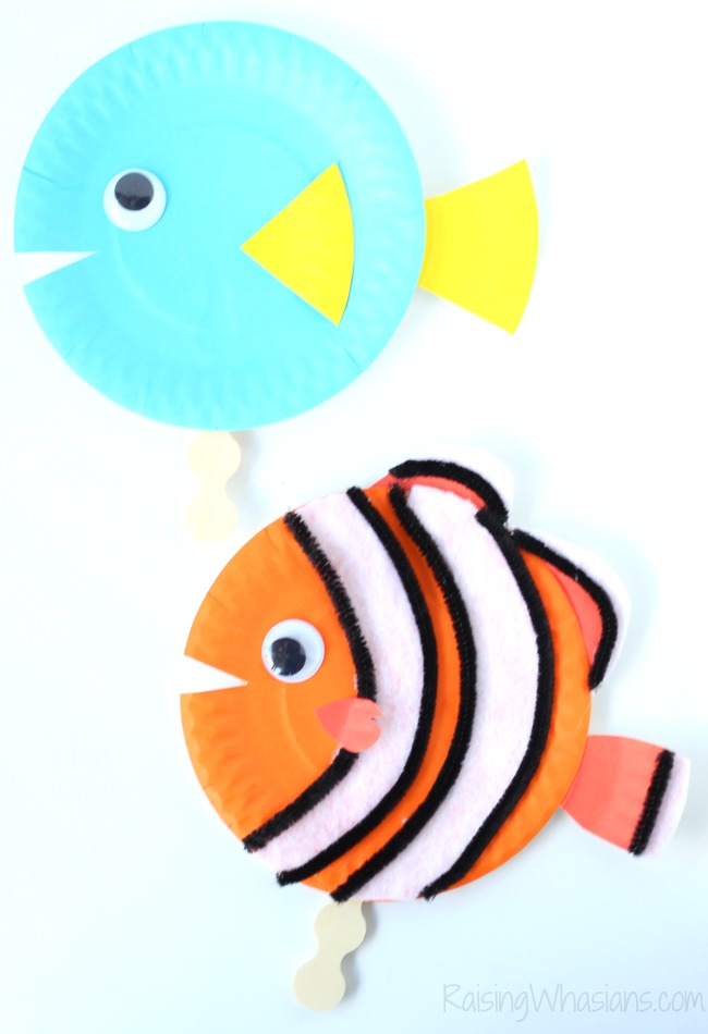Finding Dory Craft Paper Plate Puppets #FindingDoryEvent