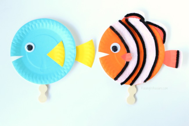 Finding Dory Craft Paper Plate Puppets #FindingDoryEvent