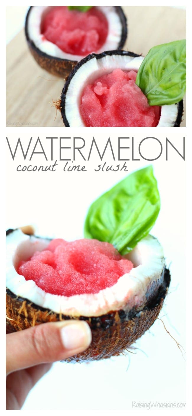 Watermelon Coconut Lime Slush + How to NOT Open A Coconut