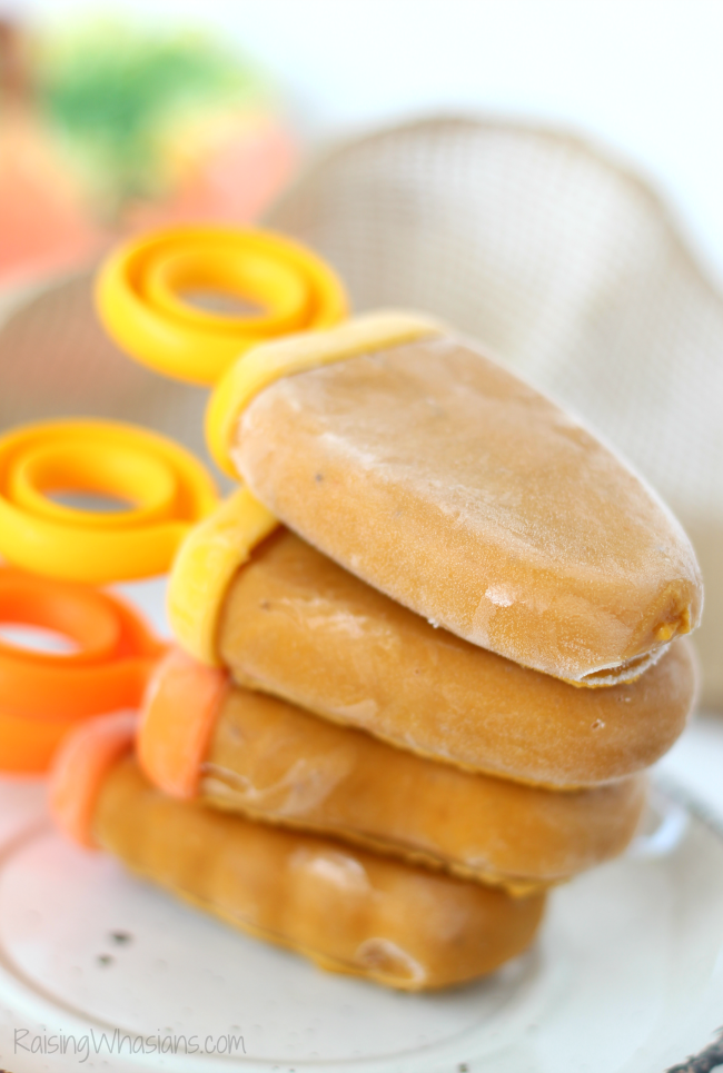 3-Ingredient Creamy Pumpkin Popsicles | No Dairy - Raising Whasians