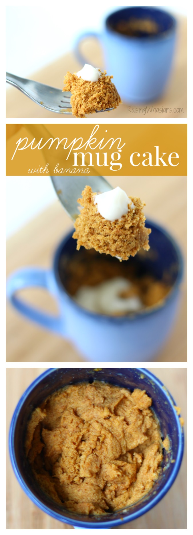 Microwave Pumpkin Mug Cake with Banana - Raising Whasians