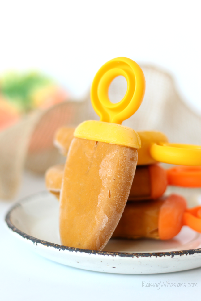 3-Ingredient Creamy Pumpkin Popsicles | No Dairy - Raising Whasians