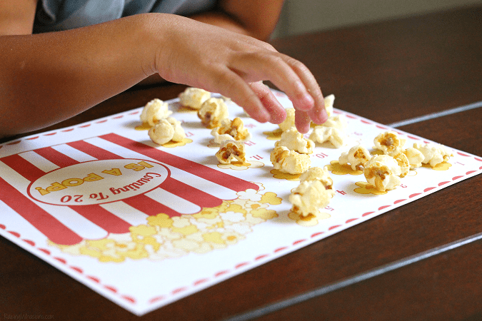 FREE Popcorn Counting Printable for Preschoolers - Raising Whasians